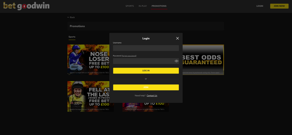 Bet Goodwin UK: Login & Sign up to Bet Goodwin Betting Site - Bonuses ...